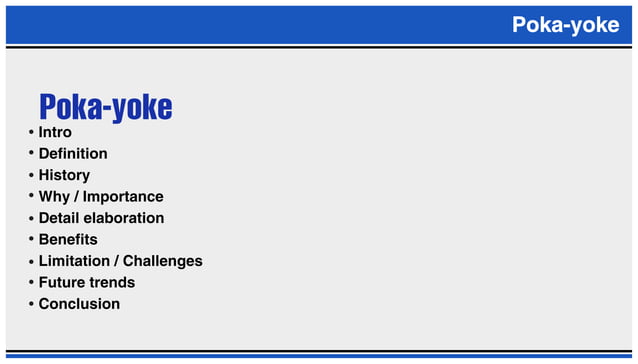 POKE YOKE PRESENTATION PPT | PDF