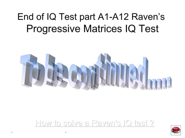 Raven's progressive matrices test online, free download powerpoint ...