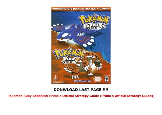 Pokemon Ruby Sapphire: Prima s Official Strategy Guide (Prima s ...