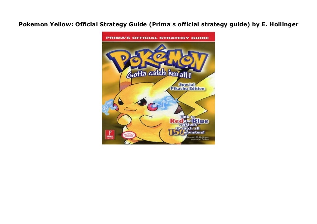 Pokemon Yellow: Official Strategy Guide (Prima s official strategy ...