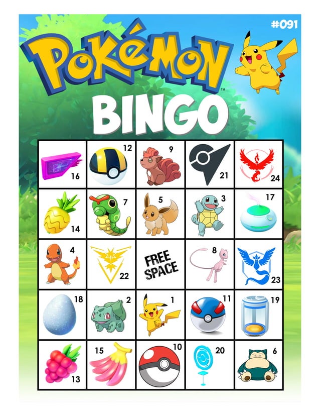 Pokemon BINGO Cards