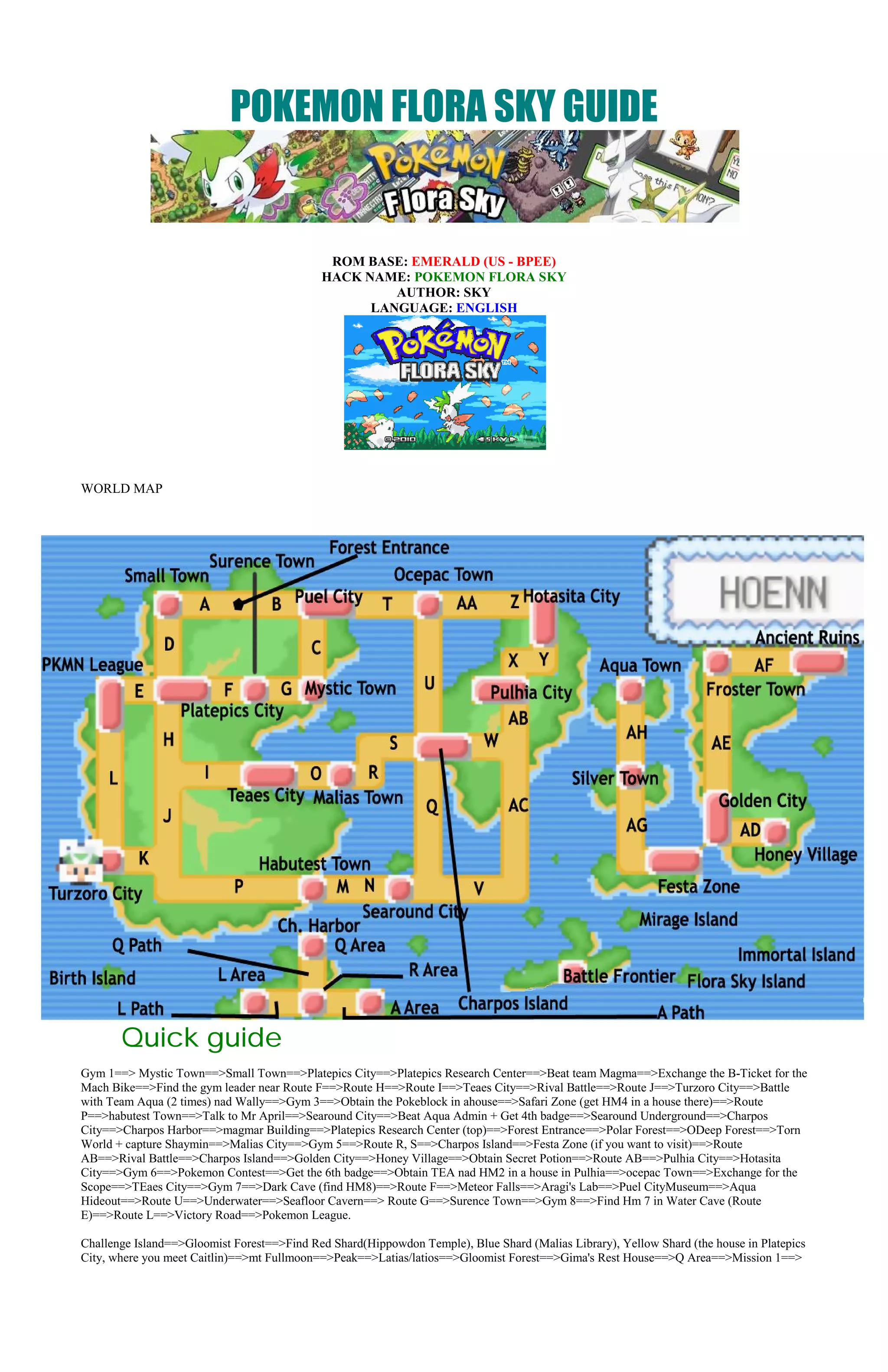 Pokemon flora sky guide | PDF