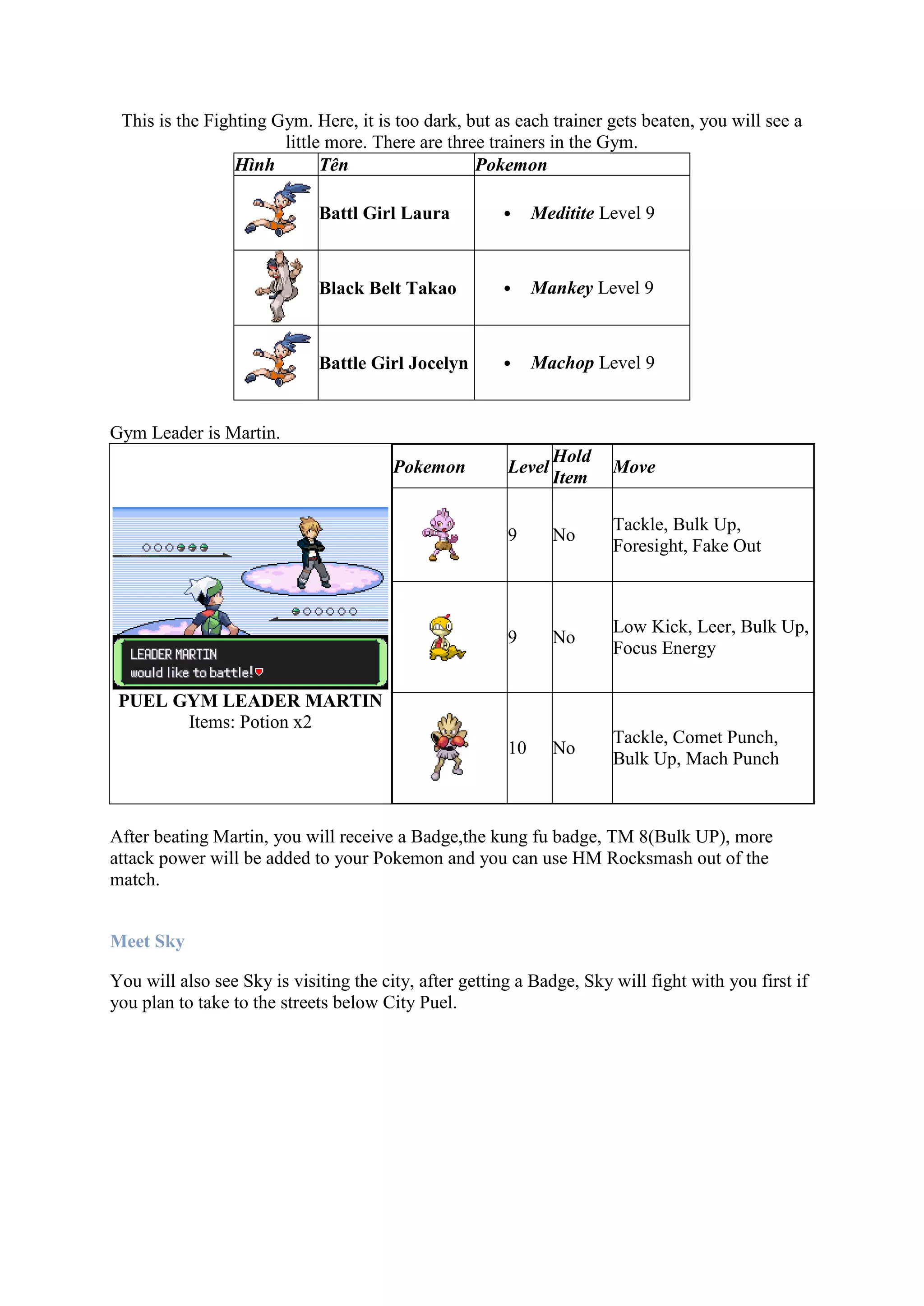 Pokemon flora sky guide (english) | DOCX