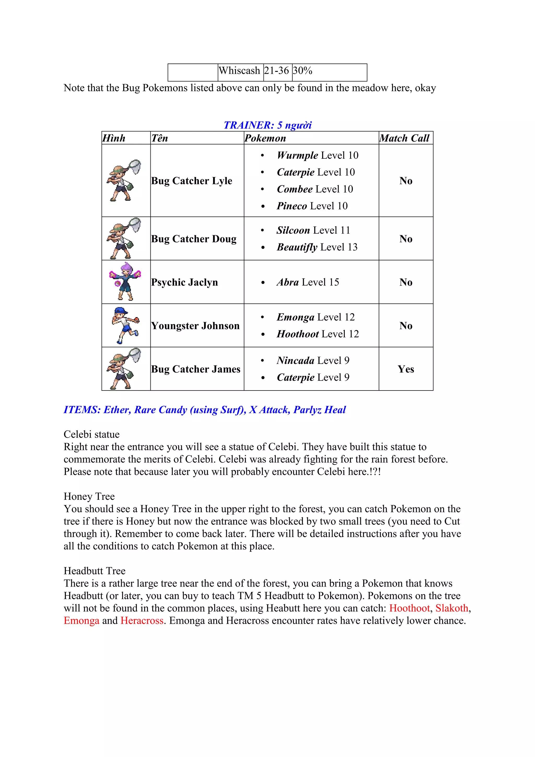 Pokemon flora sky guide (english) | DOCX