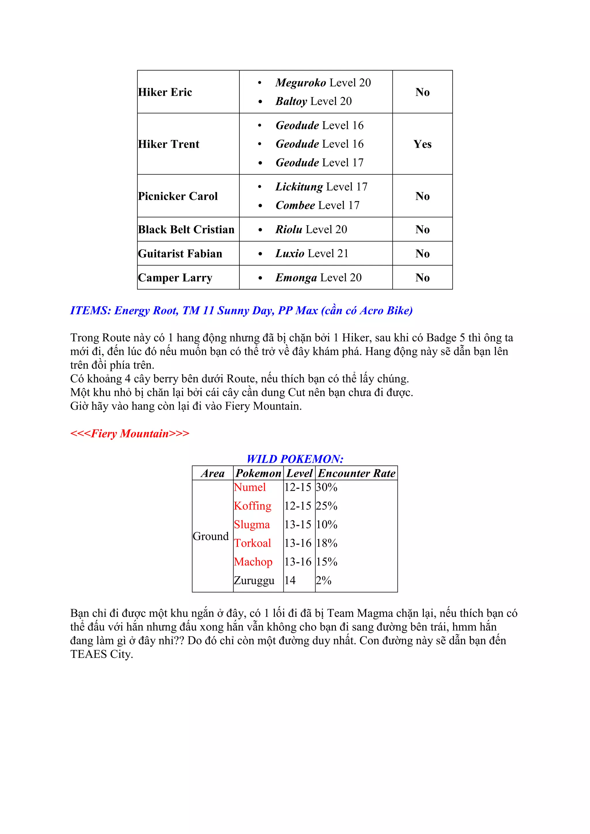 Pokemon flora sky guide (english) | DOCX