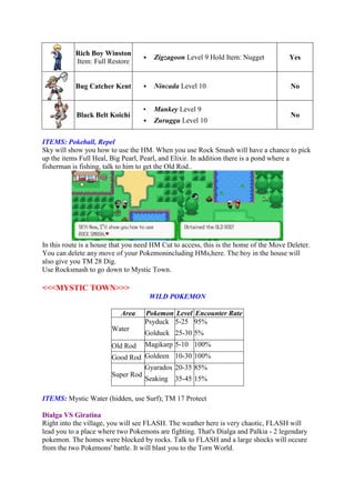 Pokemon flora sky guide (english) | DOCX
