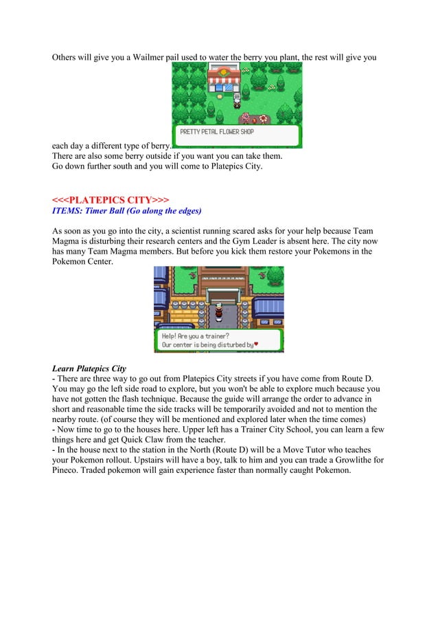 Pokemon flora sky guide (english) | DOCX | Action-Adventure Video Games ...