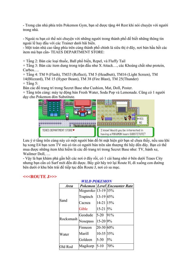 Pokemon flora sky guide (english) | DOCX | Action-Adventure Video Games ...