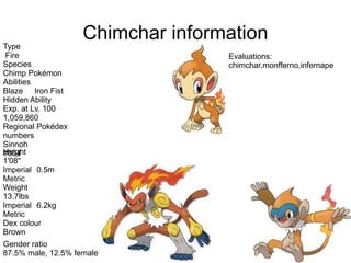 Chimchar Evolution Chain