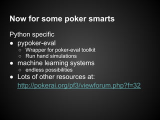 Poker, packets, pipes and Python | PPT