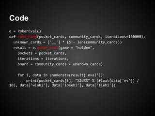 Poker, packets, pipes and Python | PPT