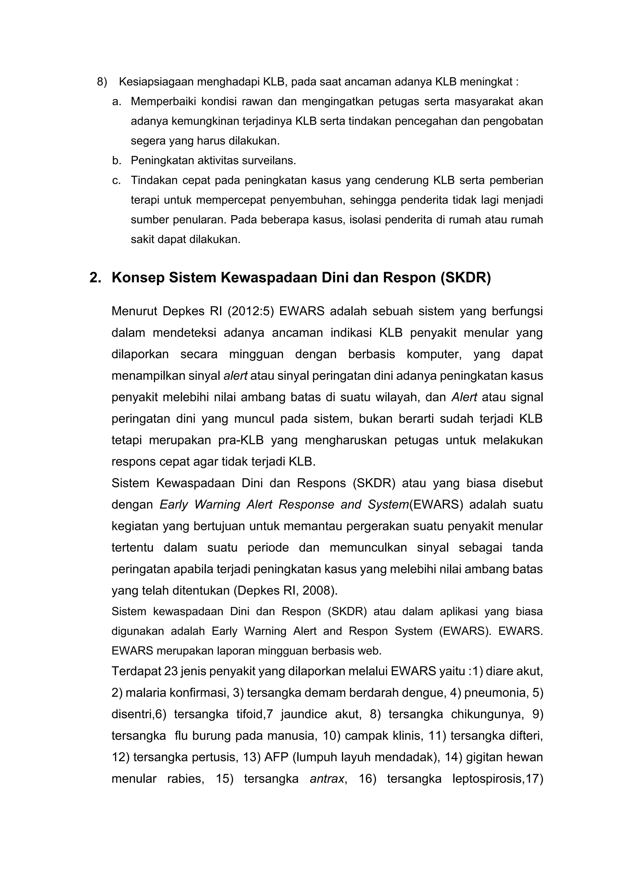 Sistem Kewaspadaan Dini KLB | PDF