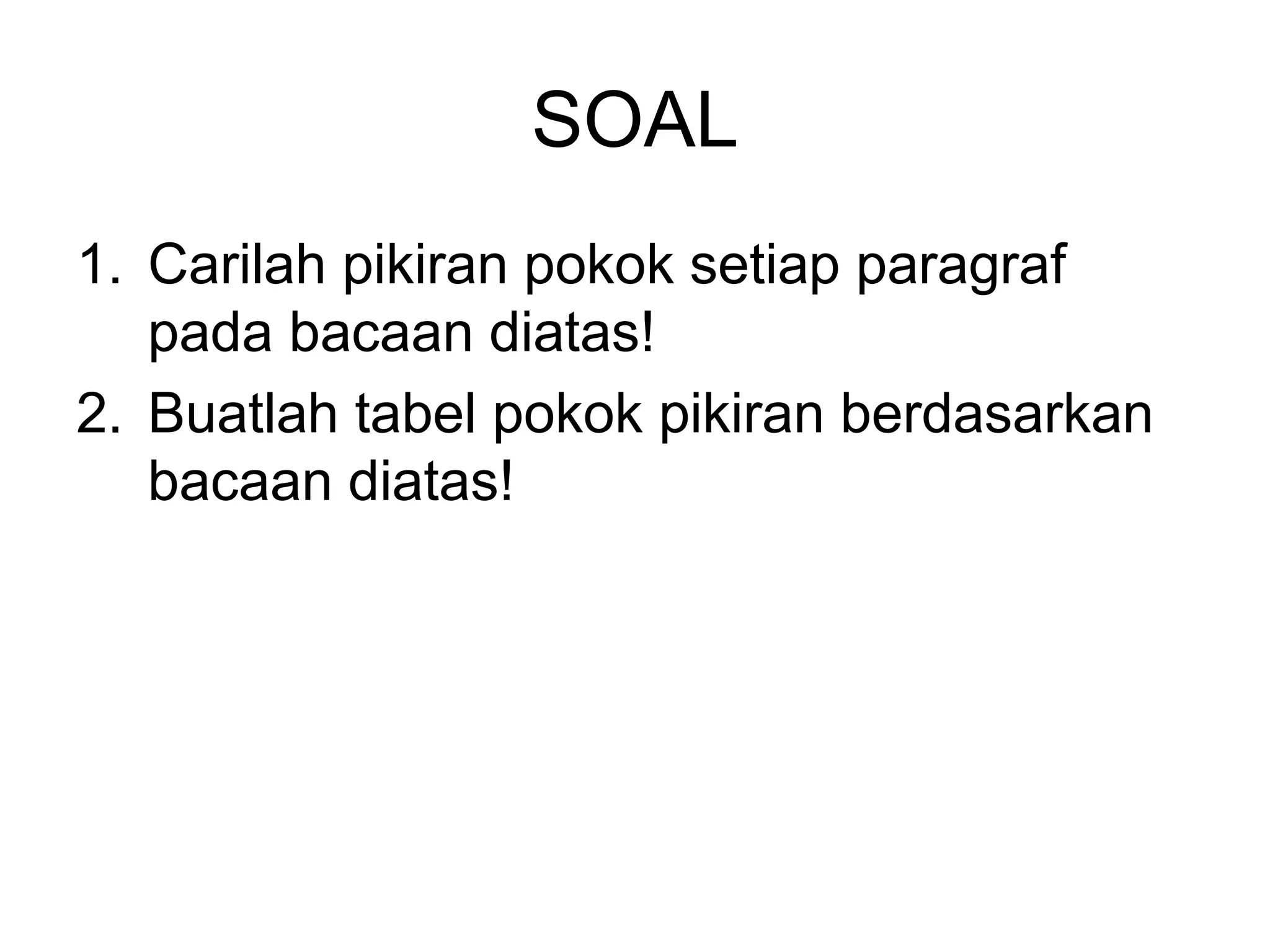 Pokok Pikiran dan Tabel Pikiran Kelas 5 | PPT