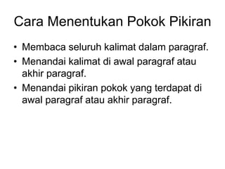 Pokok Pikiran dan Tabel Pikiran Kelas 5 | PPT