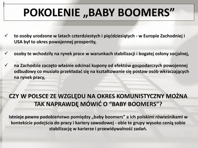 Pokolenia baby boomers, x, y, c (1) | PPTX