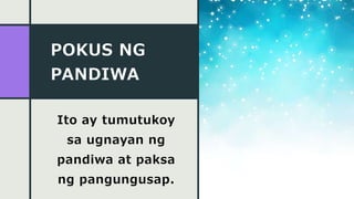 Pokus ng pandiwa | PPTX