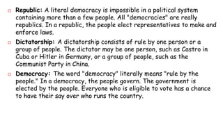 Political Science - Types of Goverment | PPTX