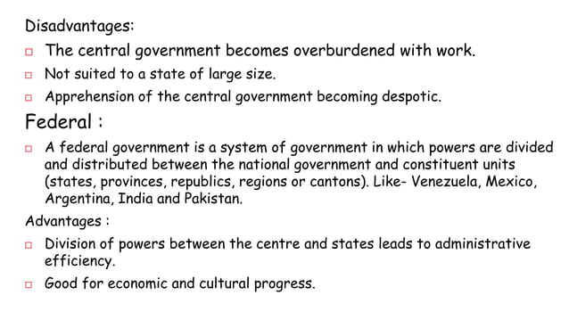 Political Science - Types of Goverment | PPT