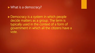 Democracy & Its Evolution | PPTX