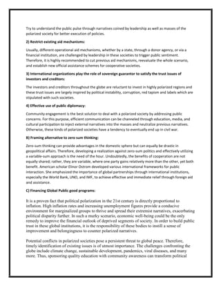 Political polarization: threat to international cooperation. | DOCX