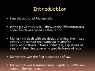 I AM MANU OF THE PAST | PPTX