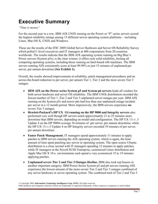 ITIC 2009 Global Server Hardware and Server OS Reliability Survey | PDF