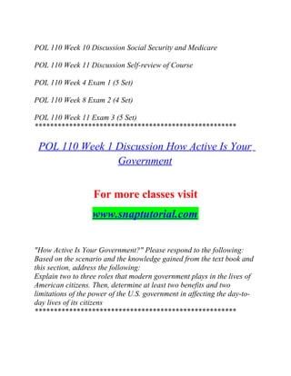 Pol 110 Massive Success / snaptutorial.com