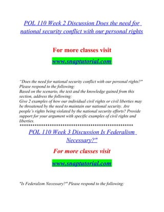 Pol 110 Massive Success / snaptutorial.com