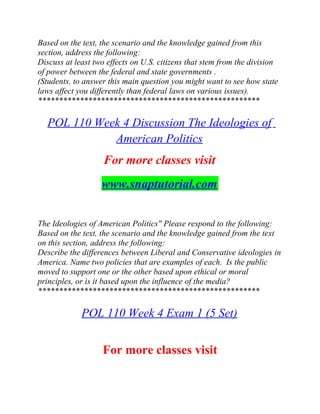 Pol 110 Massive Success / snaptutorial.com