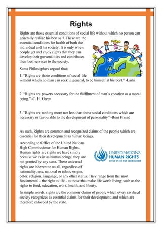 Meaning and Concept of Rights | PDF