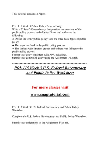 POL 115 Enhance teaching - snaptutorial.com | PDF