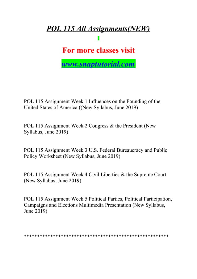 Pol 115 Exceptional Education-snaptutorial.com