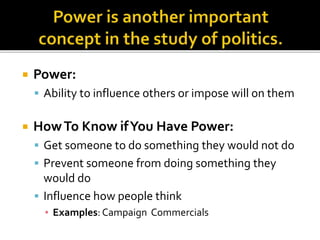 POL 140, Chapter 1, "Politics: Who Gets What, and How?" | PPTX