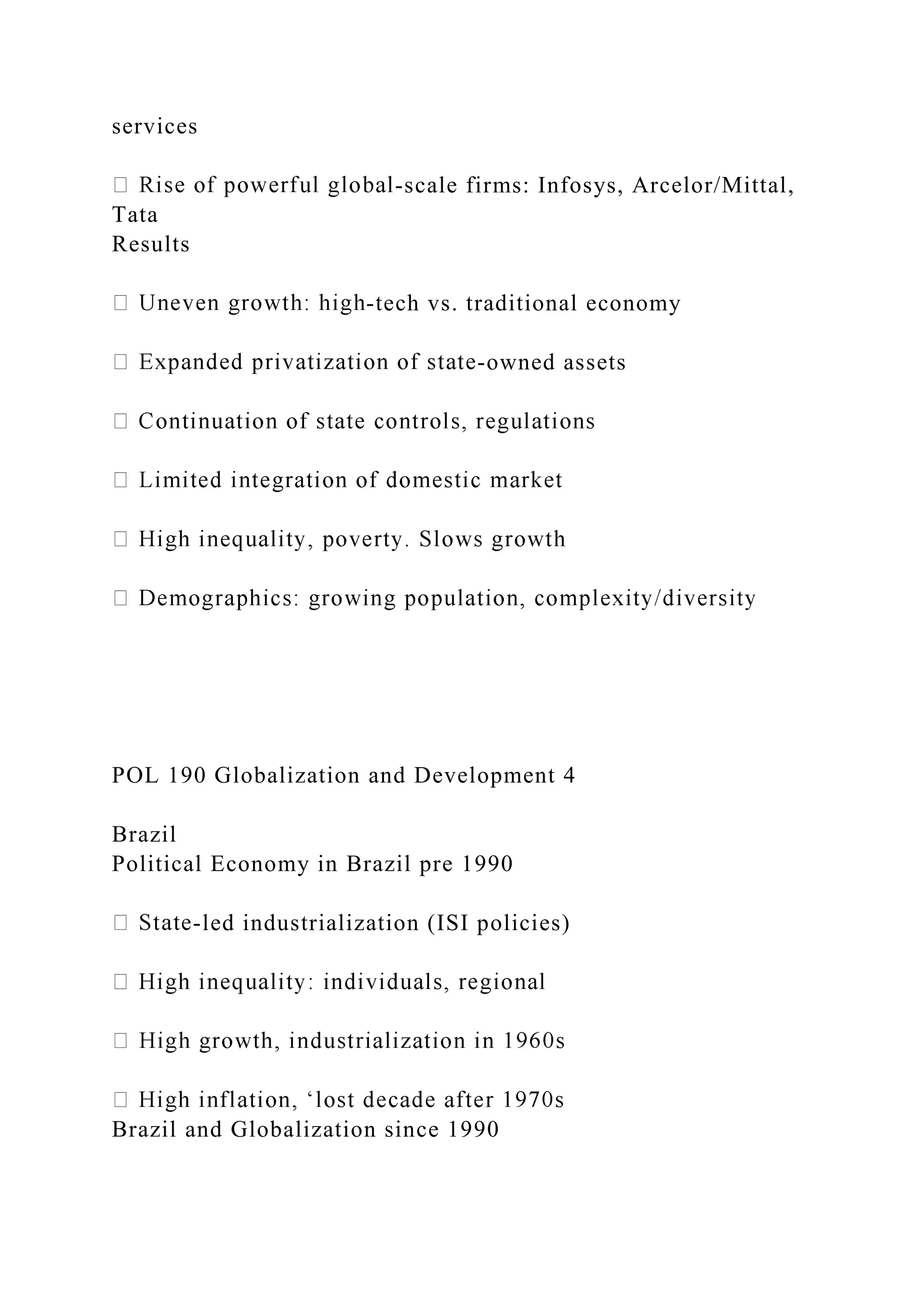 POL 190 Globalization and Development Development Poli.docx