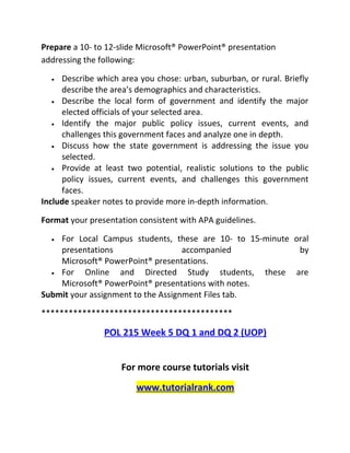 POL 215 Inspiring Innovation / tutorialrank.com