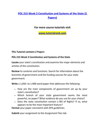 POL 215 Inspiring Innovation / tutorialrank.com