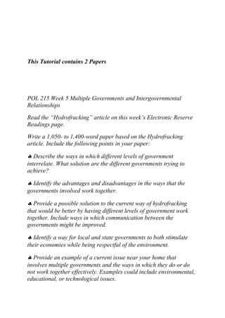 Pol 215 Enhance teaching / snaptutorial.com