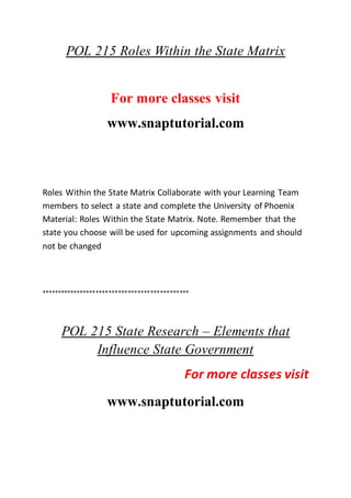 POL 215 Exceptional Education - snaptutorial.com