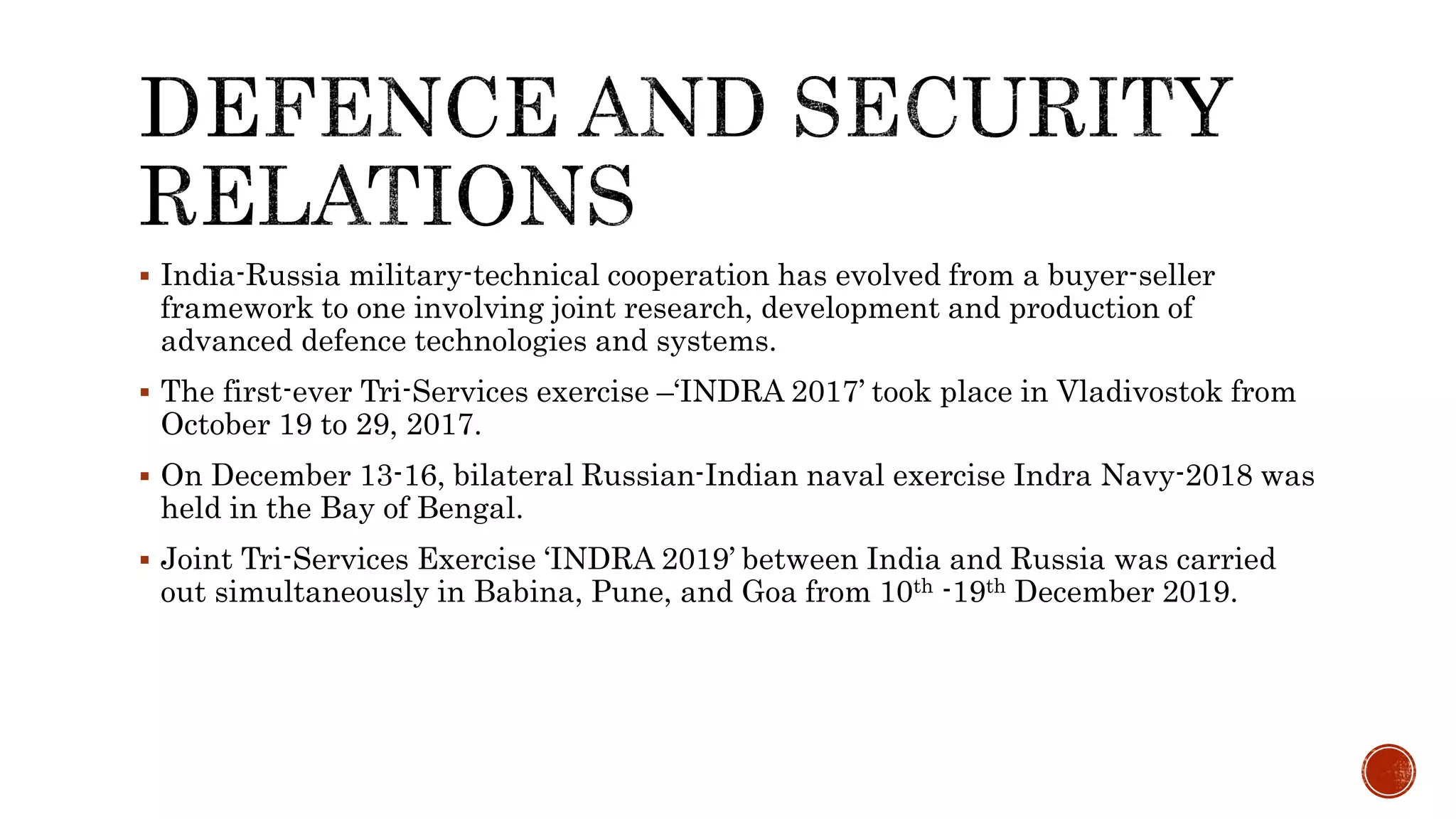 Aspects of India-Russia Bilateral Relations | PPTX