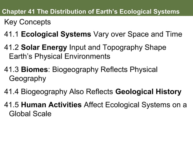 Po l2e ch41 lecture the distribution of earths ecological systems ...