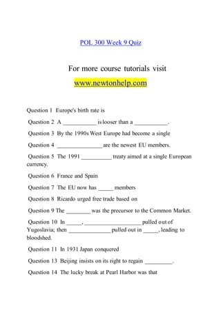 POL 300 Something Great/newtonhelp.com