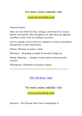 POL 300 Invent Yourself /newtonhelp.com