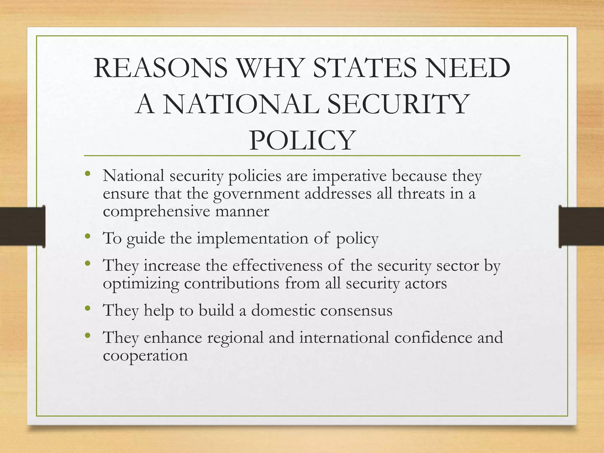 Importance of National security policy | PPTX