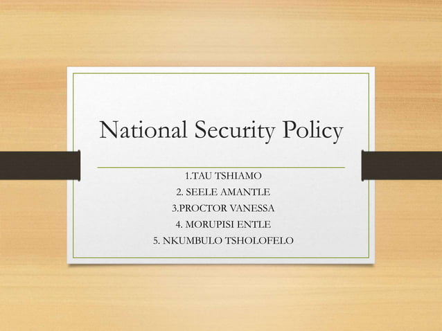 Importance of National security policy | PPTX | Political Issues ...