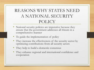 Importance of National security policy | PPTX