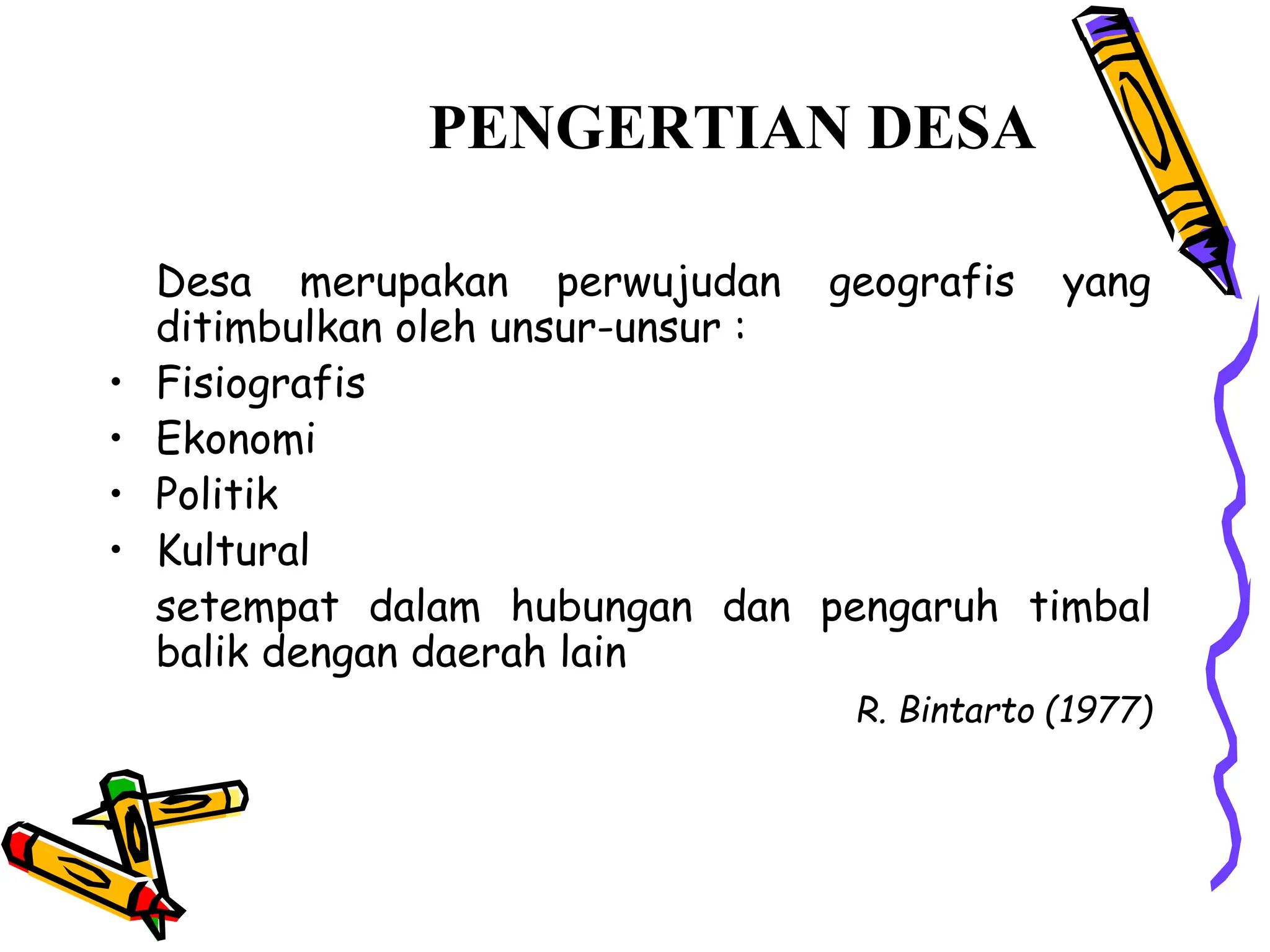 ppt pola keruangan desa dan kota serta bentuknya | PPT