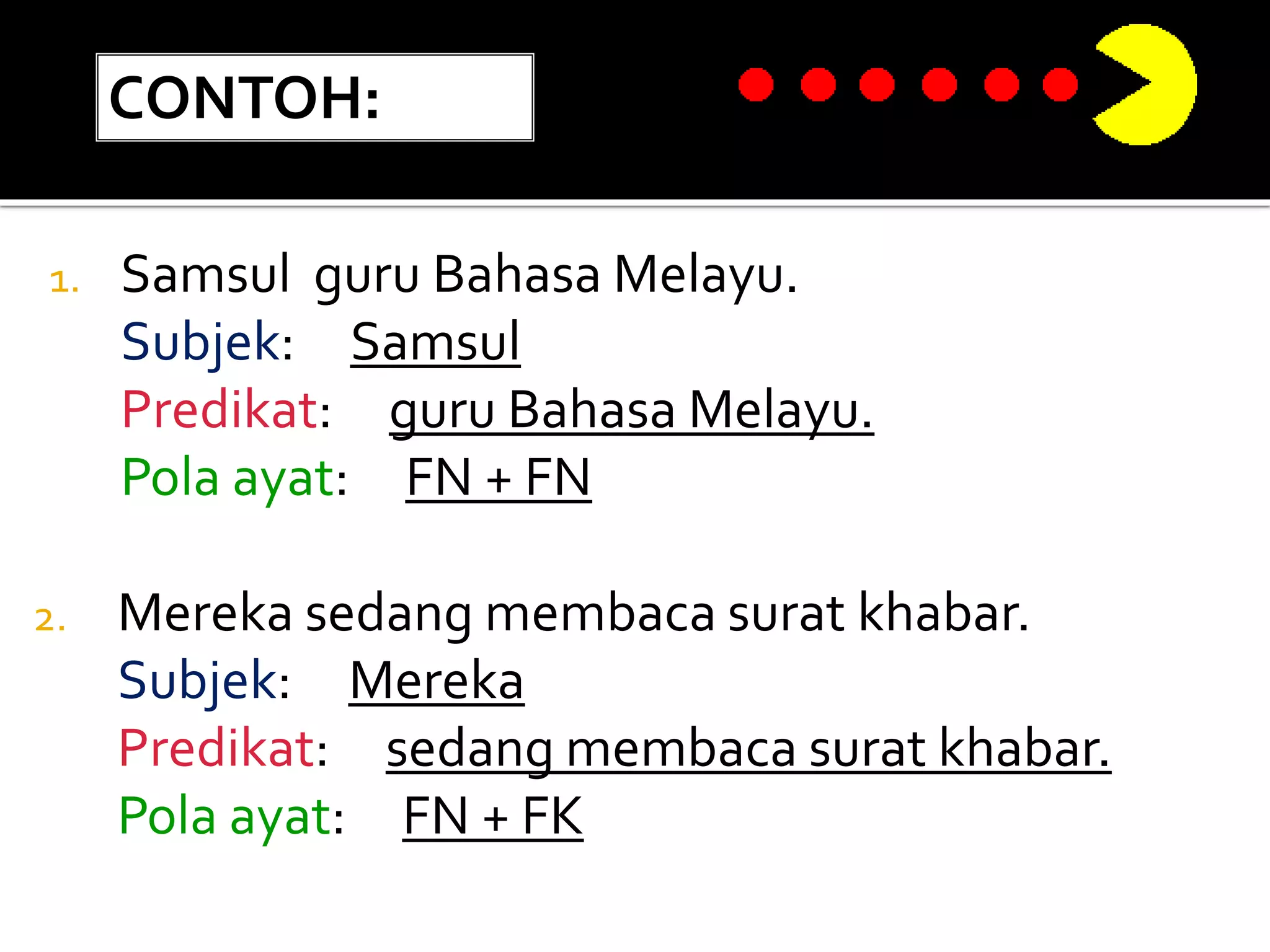 TATABAHASA - POLA-POLA AYAT DASAR | PPT