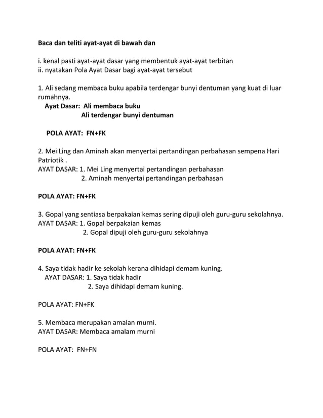 Nota Pola ayat | DOC