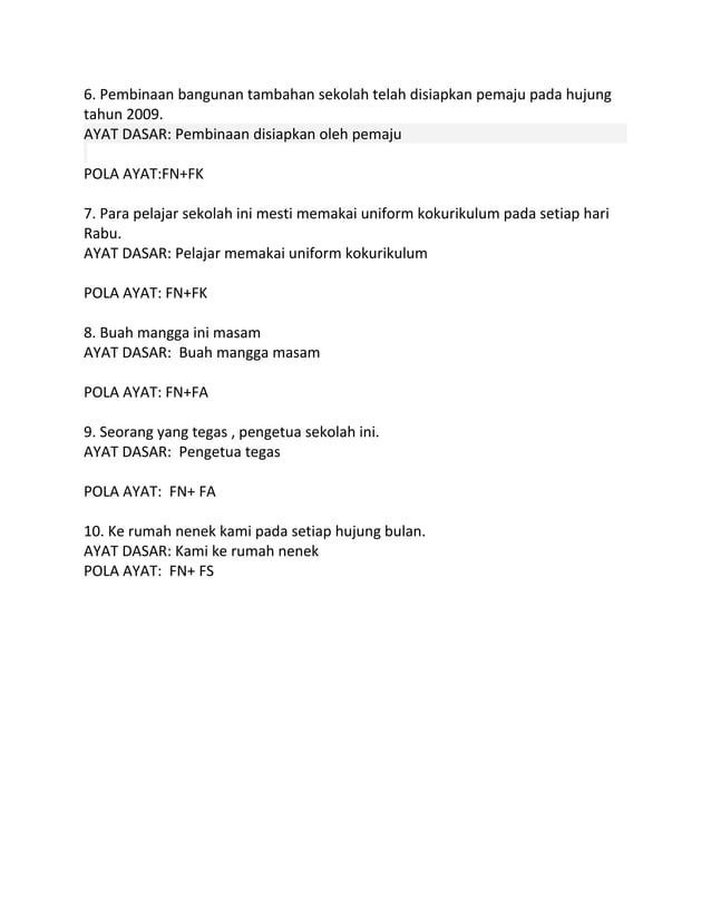 Nota Pola ayat | DOC