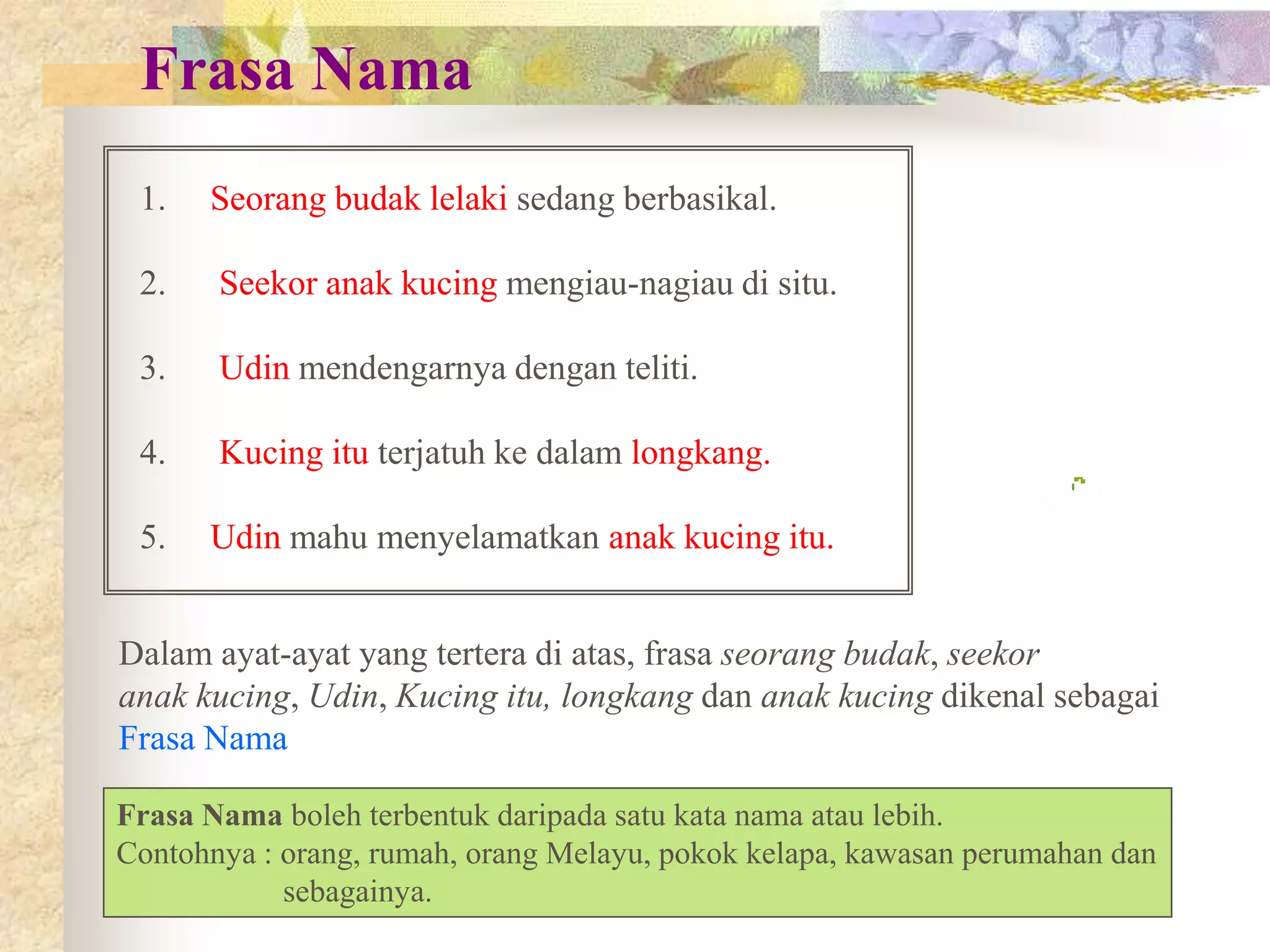 Pola ayat dasar | PPT